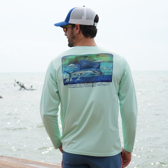 reel life | Shirts | Nwt Reel Life Mens Long Sleeve Uv Color Splash ...